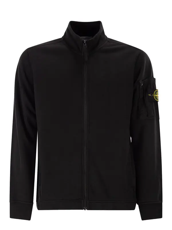 Stone Island Regular Fit Track Jacket With Seasonal Pocket - Black