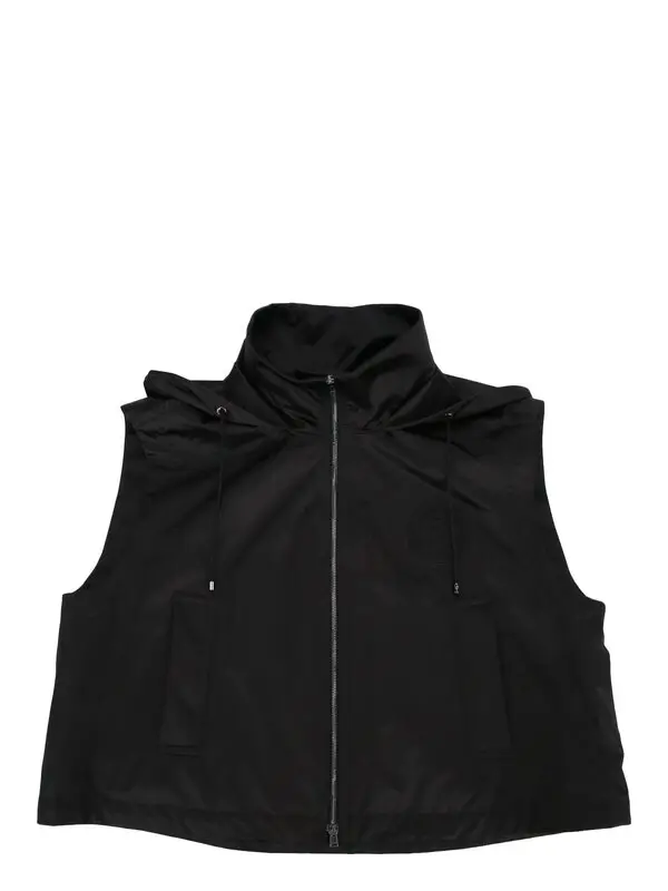 Fendi Leisure Hooded Vest With Logo - Multicolor