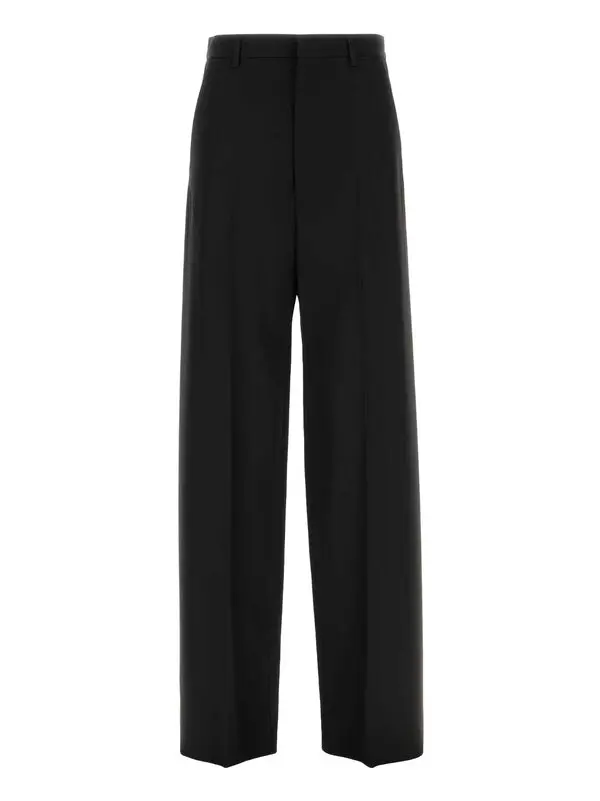 Balenciaga Wool Wide-leg Trousers - Black