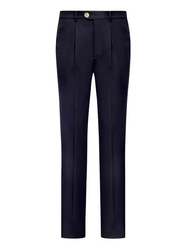 Brunello Cucinelli Cotton Blend Chino Pants - Blue