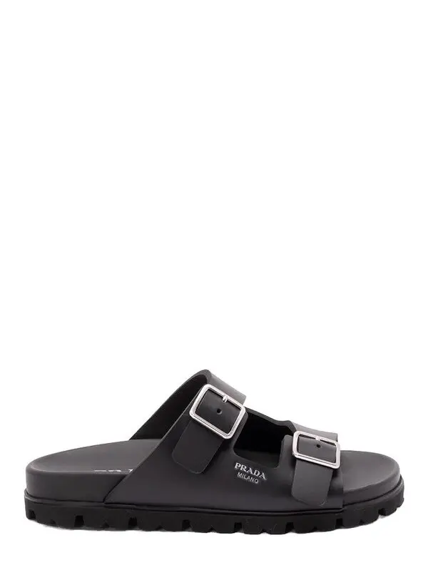Prada Buckled Strap Slides - Multicolor