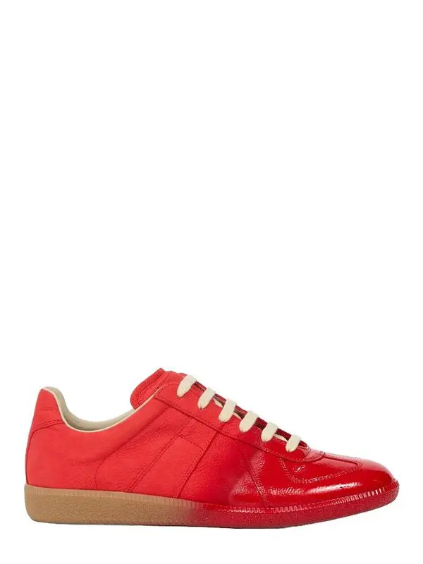 MAISON MARGIELA Patent Leather Low-top Sneakers - Red