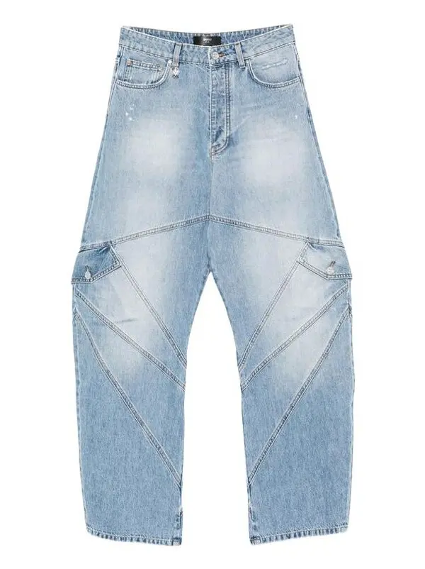 Amiri Loose-fit Paneled Cargo Jeans - Blue