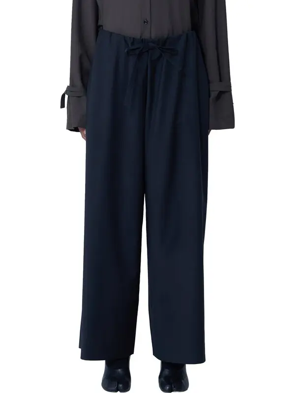 TOTEME Drawstring Wool Dinner Pants - Black