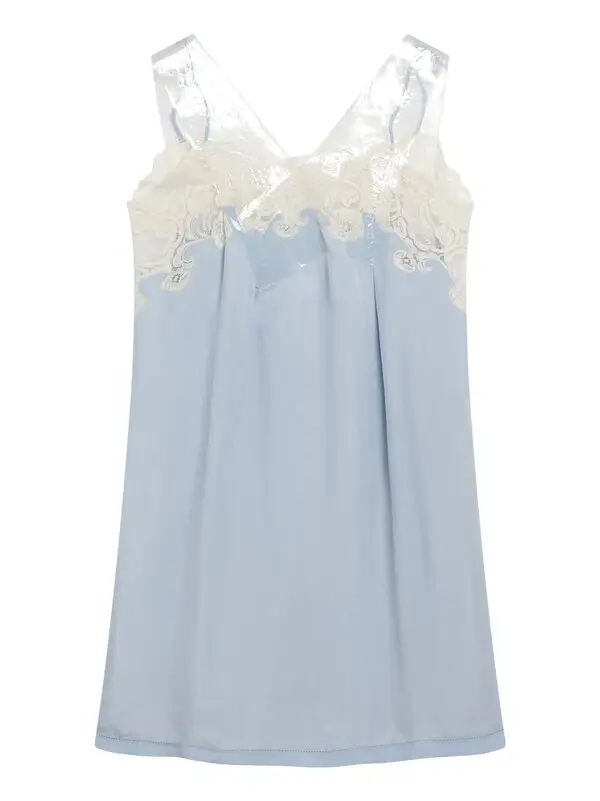 MAISON MARGIELA Taped Slip Dress In Cupro Light - Blue