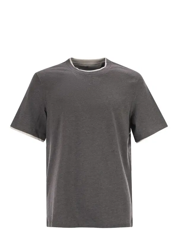 Brunello Cucinelli Slim Fit Crew-neck T-shirt In Lightweight Cotton Jersey - Multicolor
