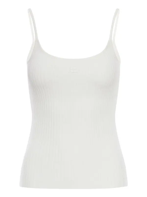 COURREGES Rib Knit Tank Top - White