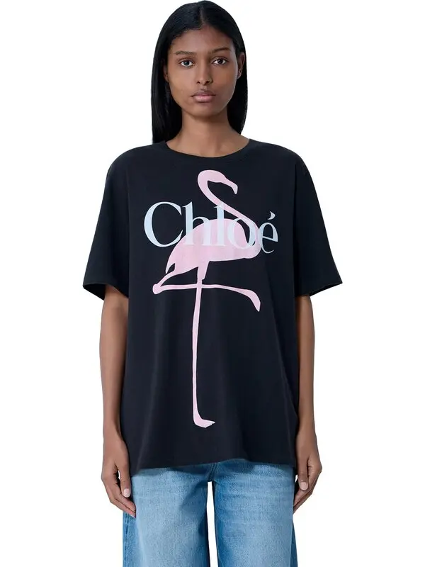 Chloé Logo Motif T-shirt - Gray