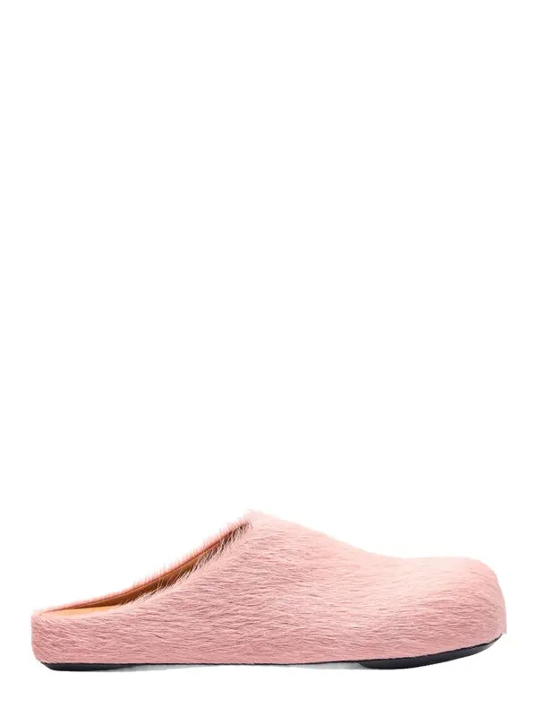 Marni Fussbett Sabot Mules In Calfhair - Pink