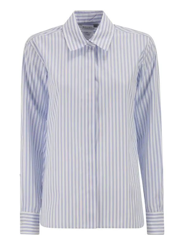Max Mara Maccenni Striped Poplin Shirt - Blue