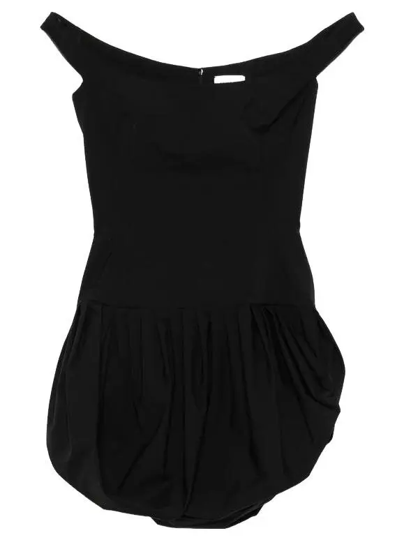 Magda Butrym Off-shoulder Gathered Skirt Dress - Black