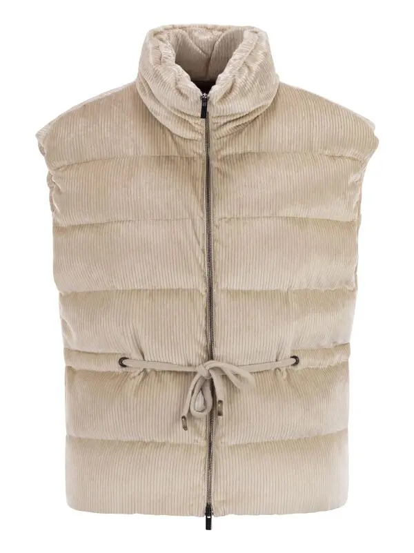 Peserico Down And Viscose Velvet Waistcoat - Multicolor
