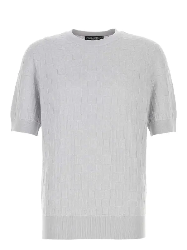 Dolce & Gabbana Short Sleeve Silk Sweater - Gray