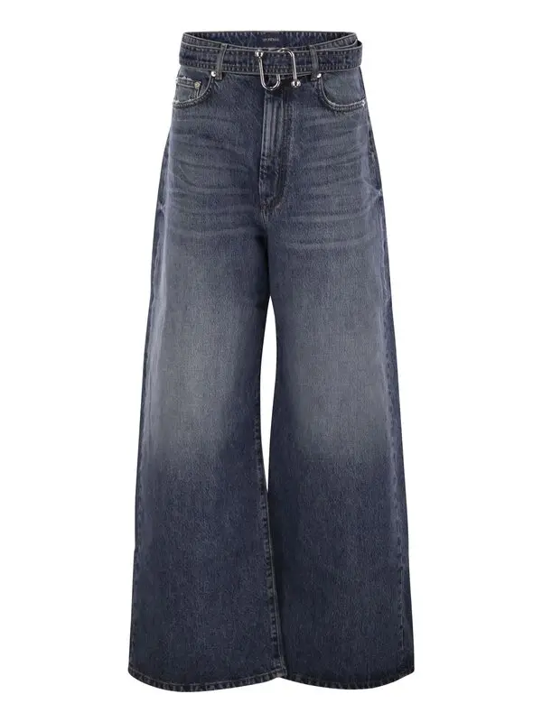 Sportmax Procida Low-waisted Wide Leg Denim Trousers - Multicolor
