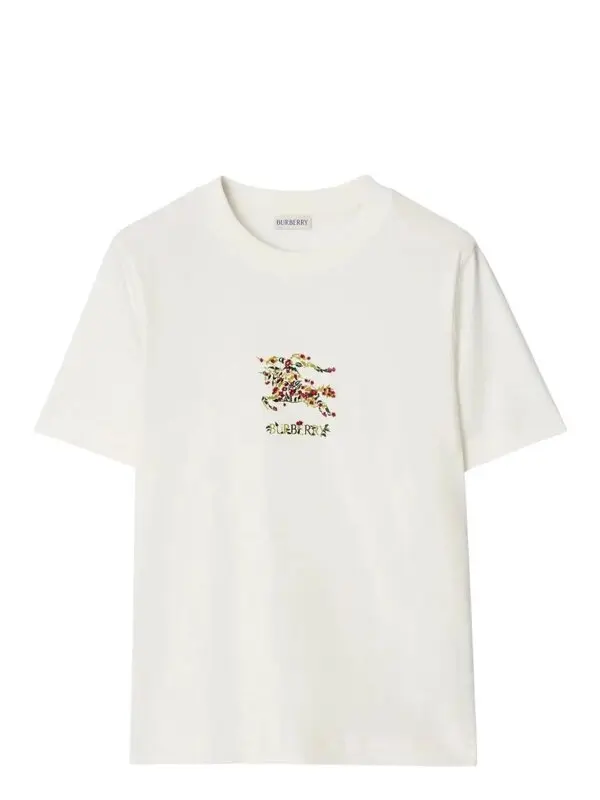 Burberry Frankie Ekd Flower Embroidered Cotton T-shirt - Multicolor