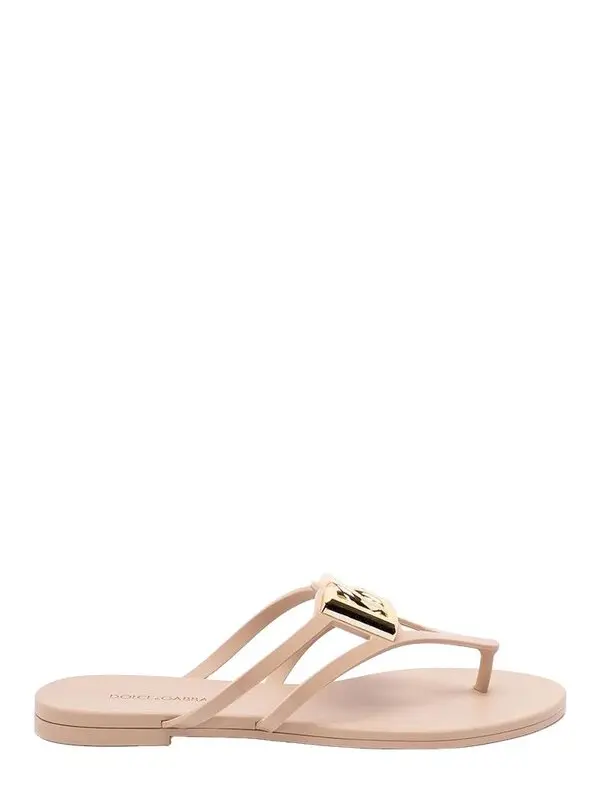 Dolce & Gabbana Rubber Flip Flops With Dg Logo Detail - Multicolor