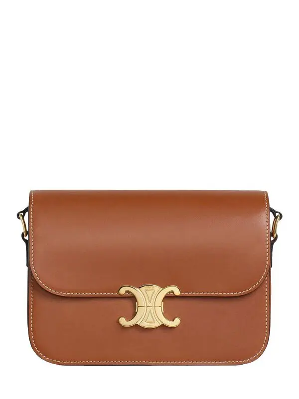 Celine Triomphe Classique Bag In Natural Calf Leather - Tan