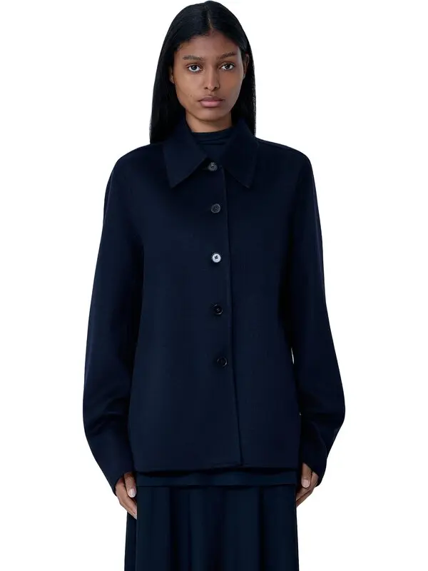 JIL SANDER Cashmere Single-breasted Coat - Blue