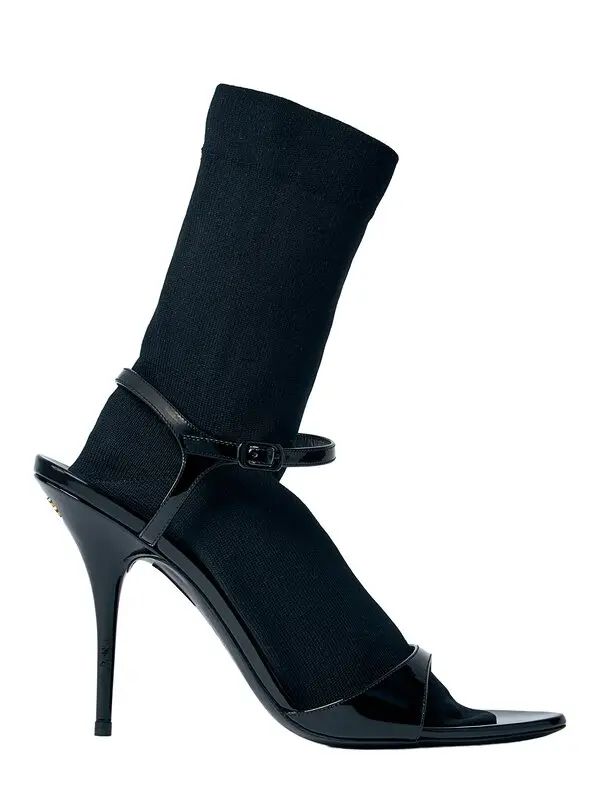 Balenciaga Avenue Sock 110mm Heel Sandals - Black
