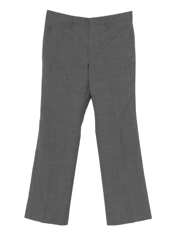 Prada Grey Virgin Wool Tailored Flare Trousers - Gray