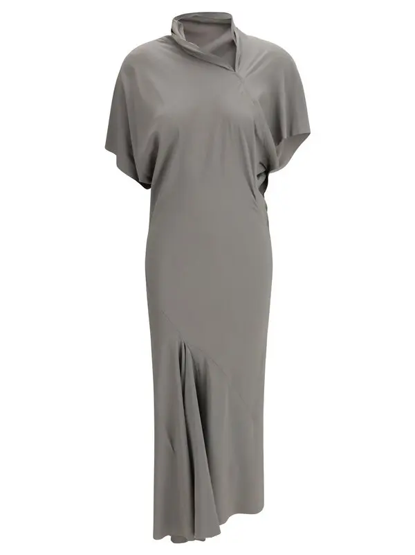 Rick Owens Asymmetrical Midi Dress - Gray