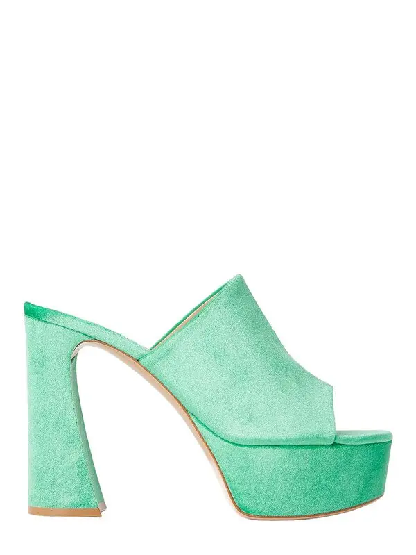 GIANVITO ROSSI Holly Velvet High Heel Mules - Green