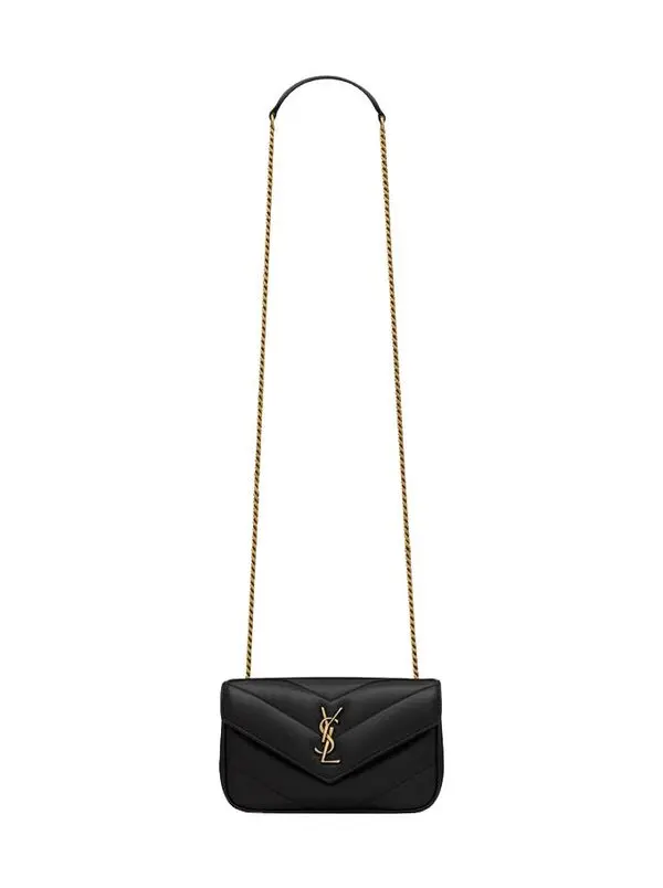 Saint Laurent Loulou Mini Lambskin Bag - Black