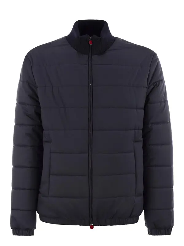 Kiton Technical Fabric Quilted Bomber Jacket - Blue