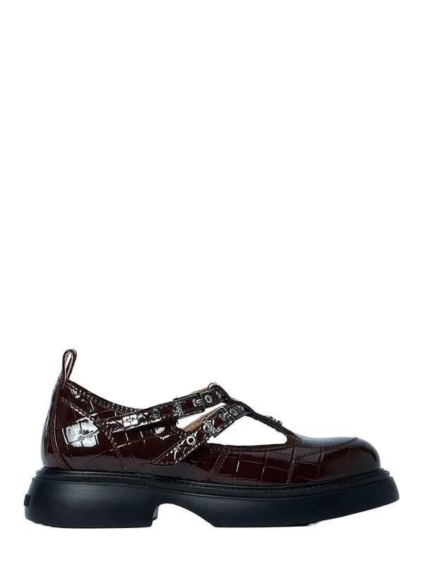 GANNI Butterfly Mary Jane Shoes - Brown