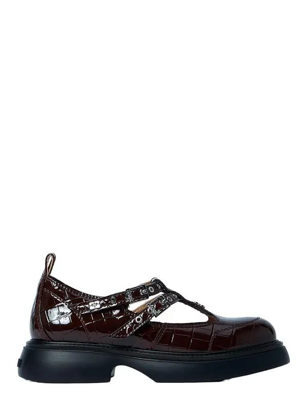 GANNI Butterfly Mary Jane Shoes - Brown
