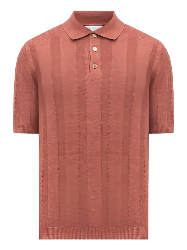 Brunello Cucinelli Linen And Cotton Blend Polo Shirt - Multicolor