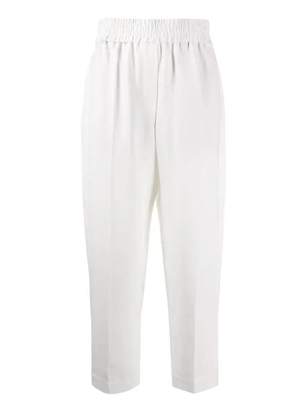 Brunello Cucinelli Viscose And Linen Fluid Twill Baggy Pull-on Pants - Multicolor