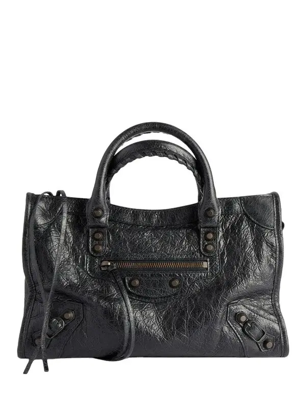Balenciaga Small Arena Storico Lambskin Top Handle Bag - Black