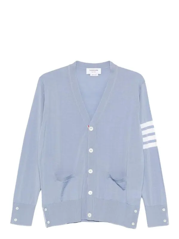 Thom Browne V-neck Cardigan With Stripe Detail - Multicolor
