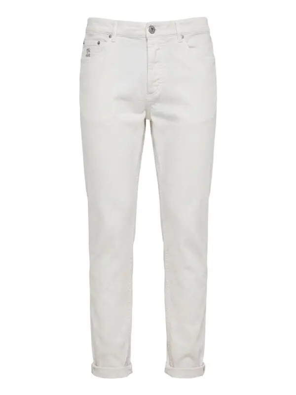 Brunello Cucinelli Blue Cotton Washed Denim Jeans - Multicolor