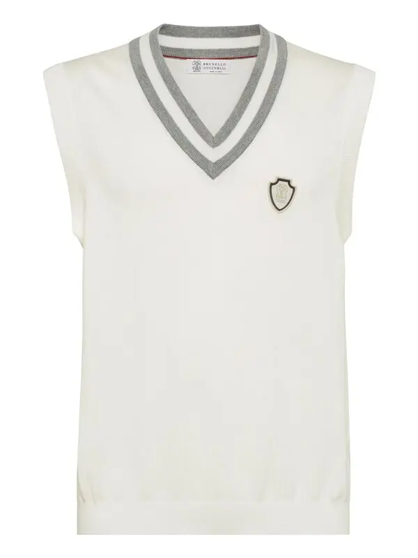Brunello Cucinelli Logo Cotton Vest - Multicolor