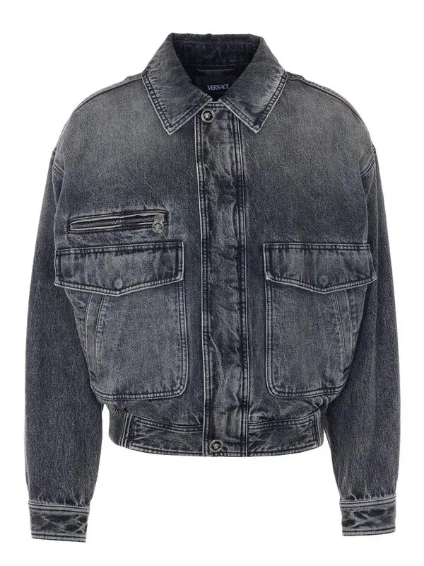 Versace Denim Blouson Jacket - Gray