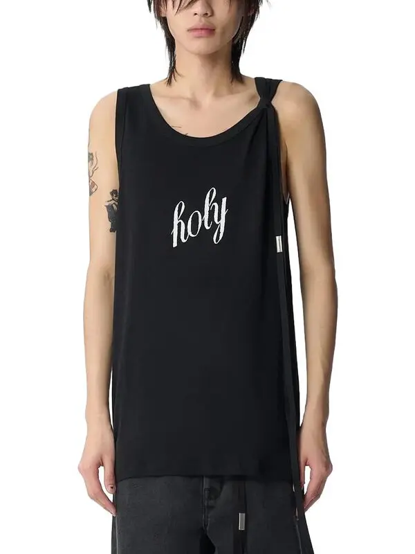 ANN DEMEULEMEESTER Sleeveless Tank With Tie Detail - Black