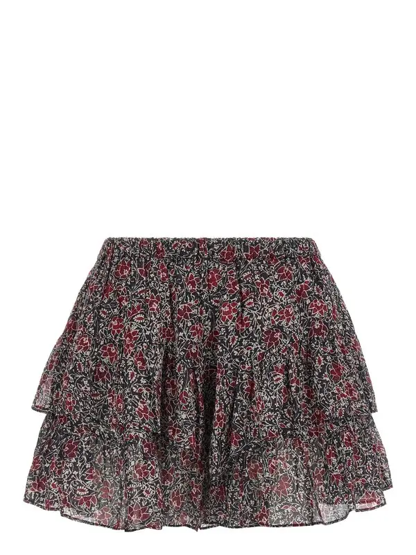 Isabel Marant Étoile Jacadia Micro-floral Ruffled Shorts - Red