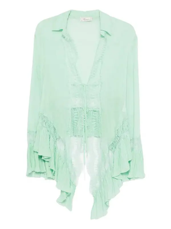 Blumarine Lace Trimmed Blouse - Green