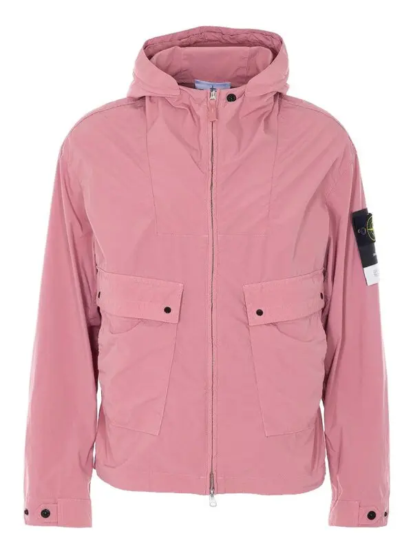 Stone Island Light Compact Touch Poly-tc Hooded Jacket - Pink