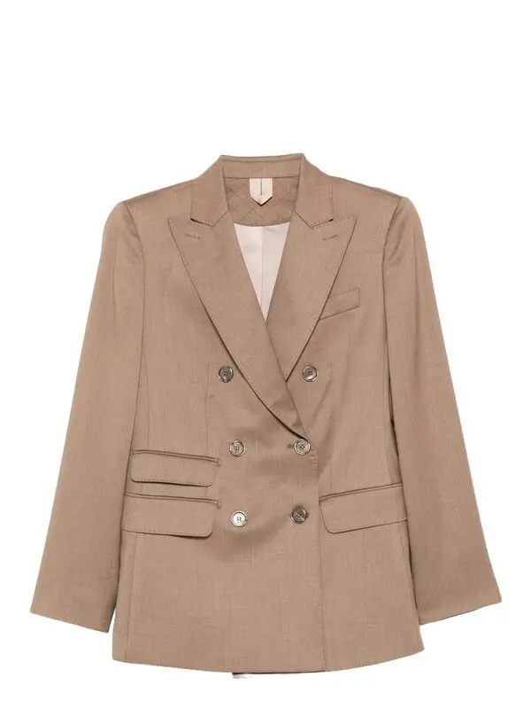 Max Mara Double-breasted Virgin Wool Blazer - Brown