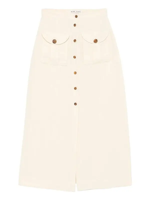 BLAZÉ MILANO Straight Skirt With Button Fastening - Yellow