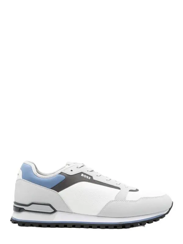 BOSS Low-top Paneled Lace-up Sneakers - White