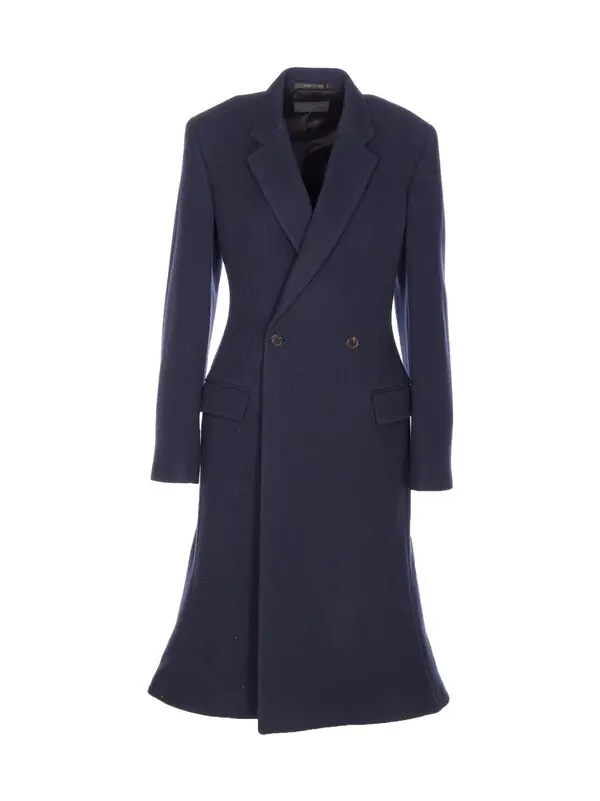 Balenciaga Godet Midi Coat - Blue