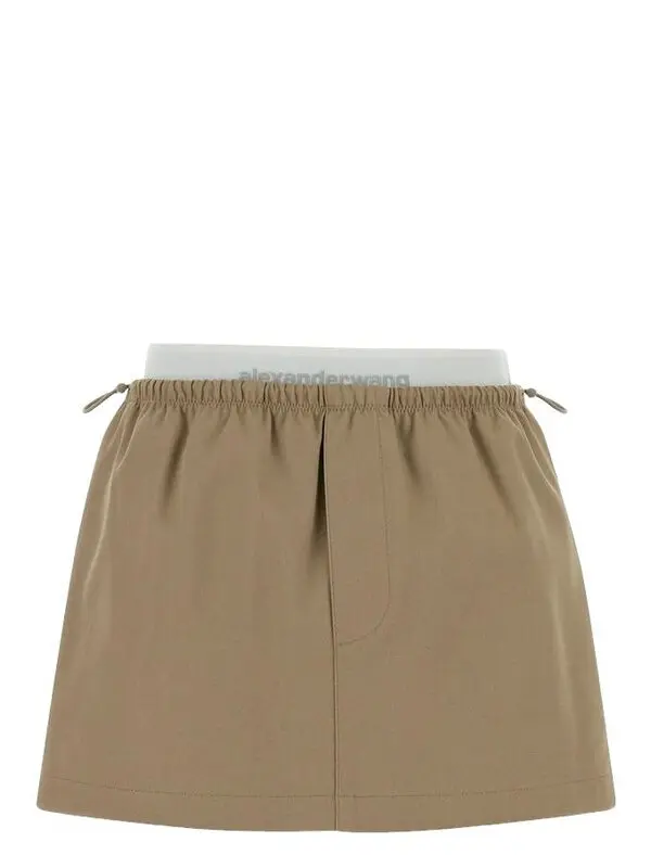 Alexander Wang A-line Skirt With Double Waistband - Cream