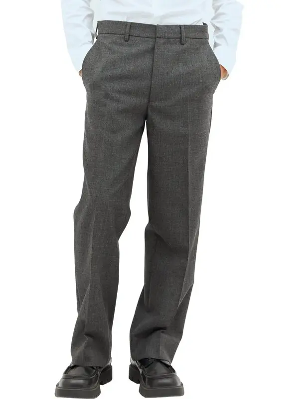 Miu Miu Marled Wool Tailored Trousers - Gray