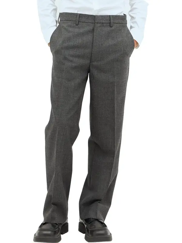 Miu Miu Marled Wool Tailored Trousers - Gray