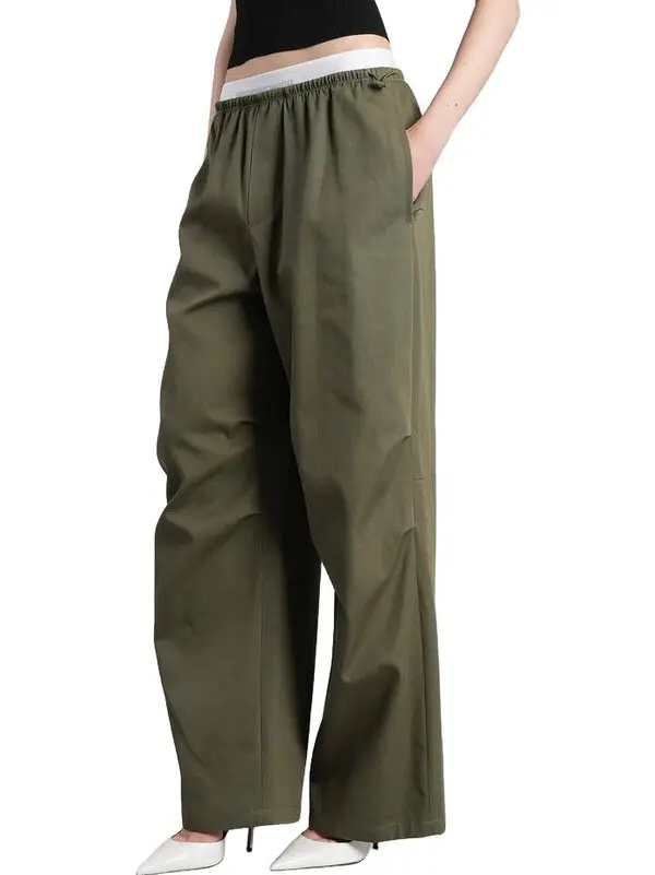Alexander Wang Straight Fit Cotton Trousers - Green