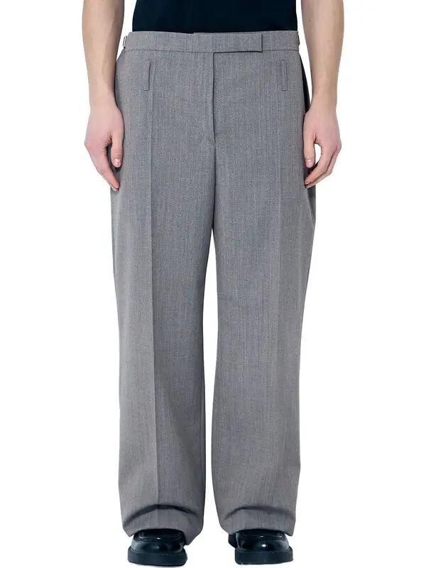 Prada Belted Tailored Wool-blend Pants - Cream
